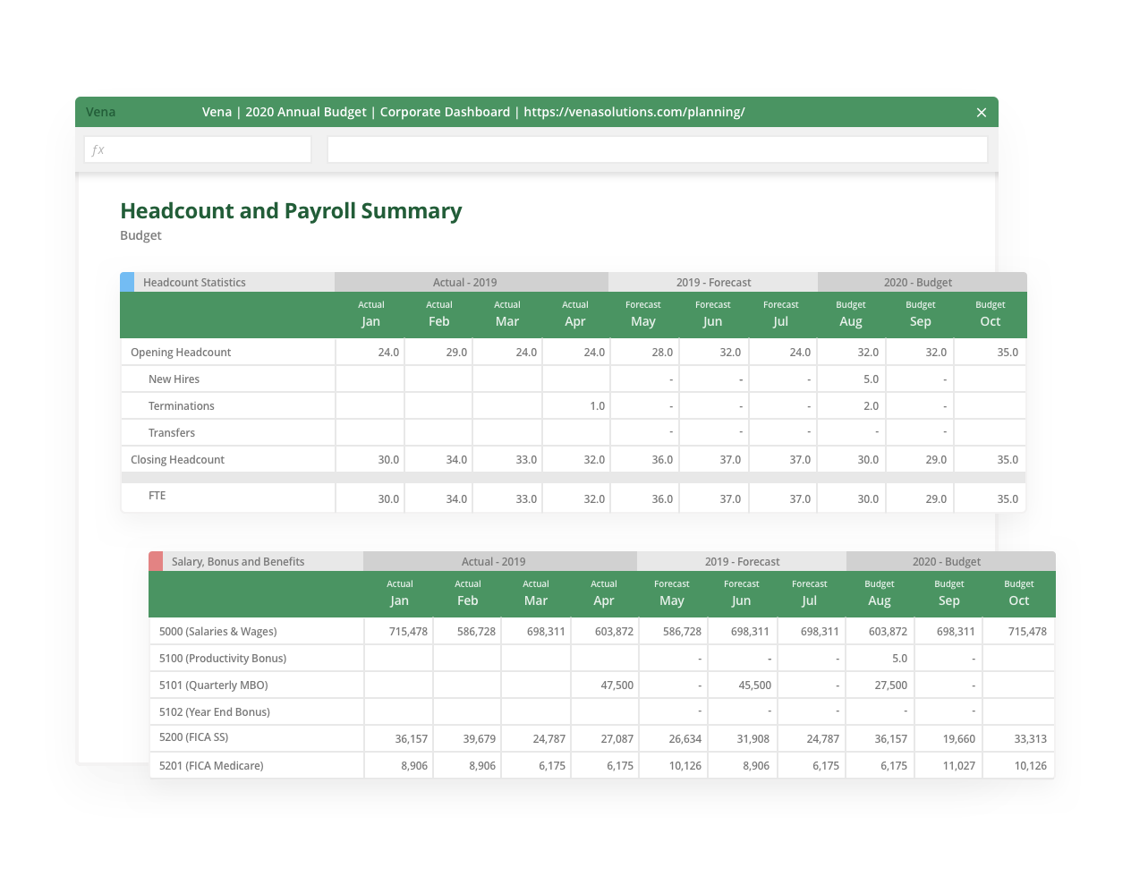 CapEx & OpEx Software | Excel Interface | Vena Solutions